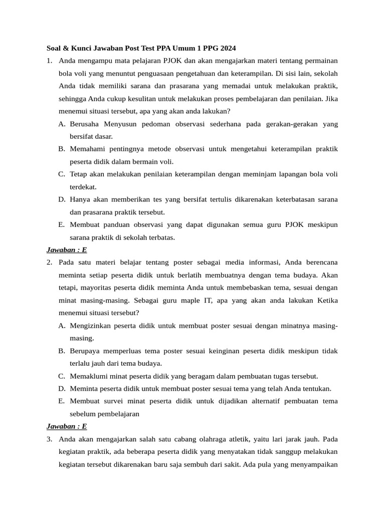 Ppa Umum 1 | PDF