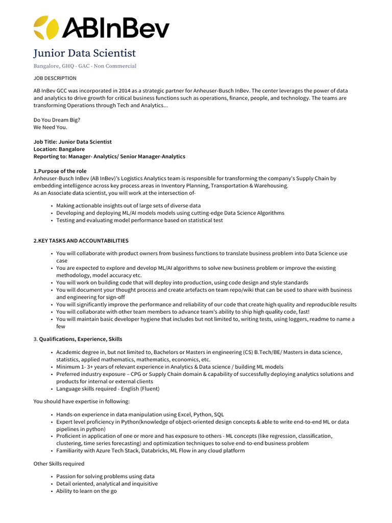 Junior Data Scientist | PDF