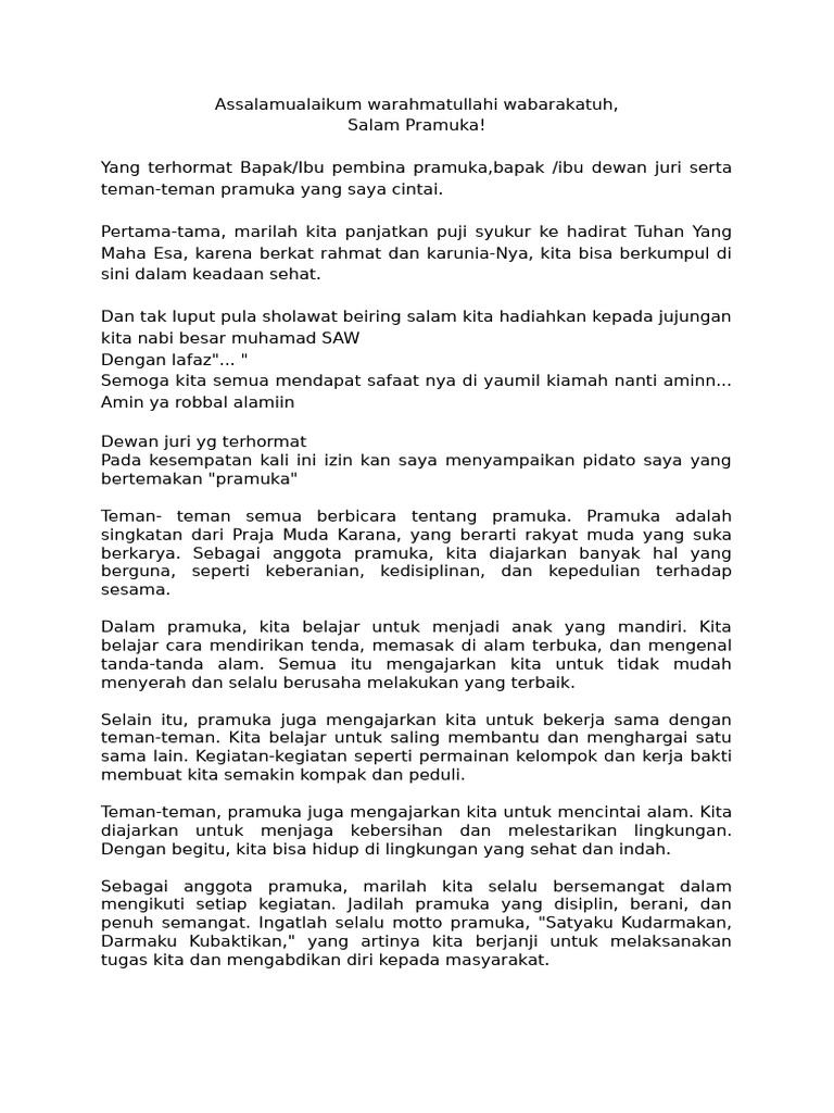 Pidato Pramuka | PDF