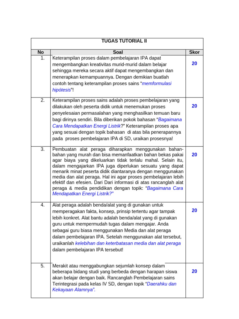 Tugas Ipa Tuton 2 | PDF
