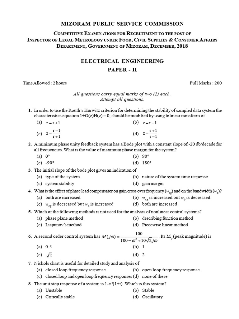 Electrical Engineering Paper II | PDF