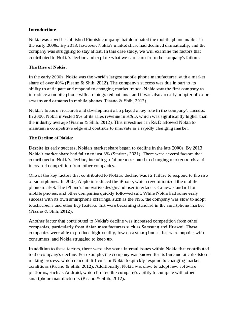 Nokia A Case Study | PDF