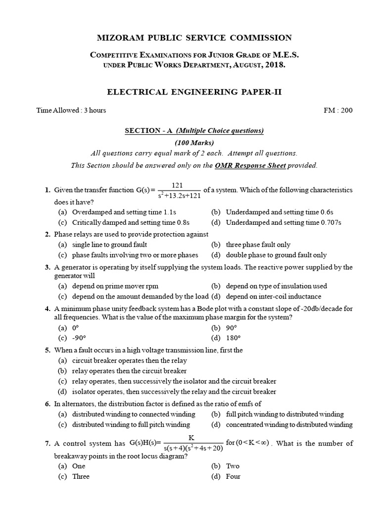 Electrical Engineering Paper II PWD | PDF