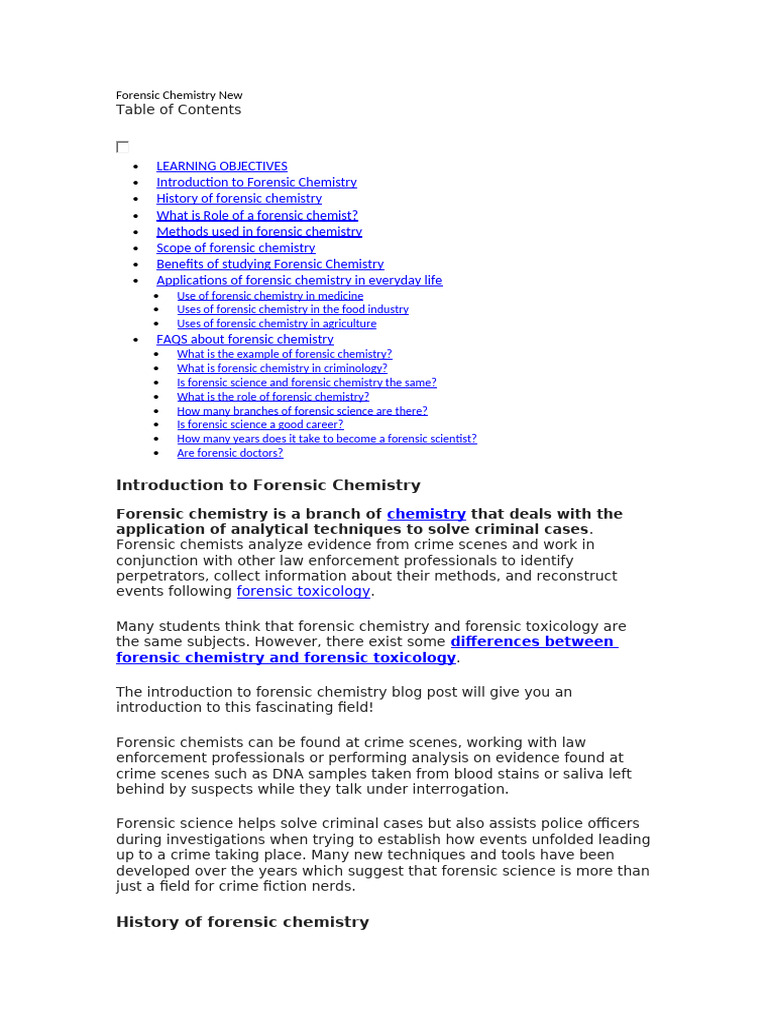 Forensic Chemistry New | PDF