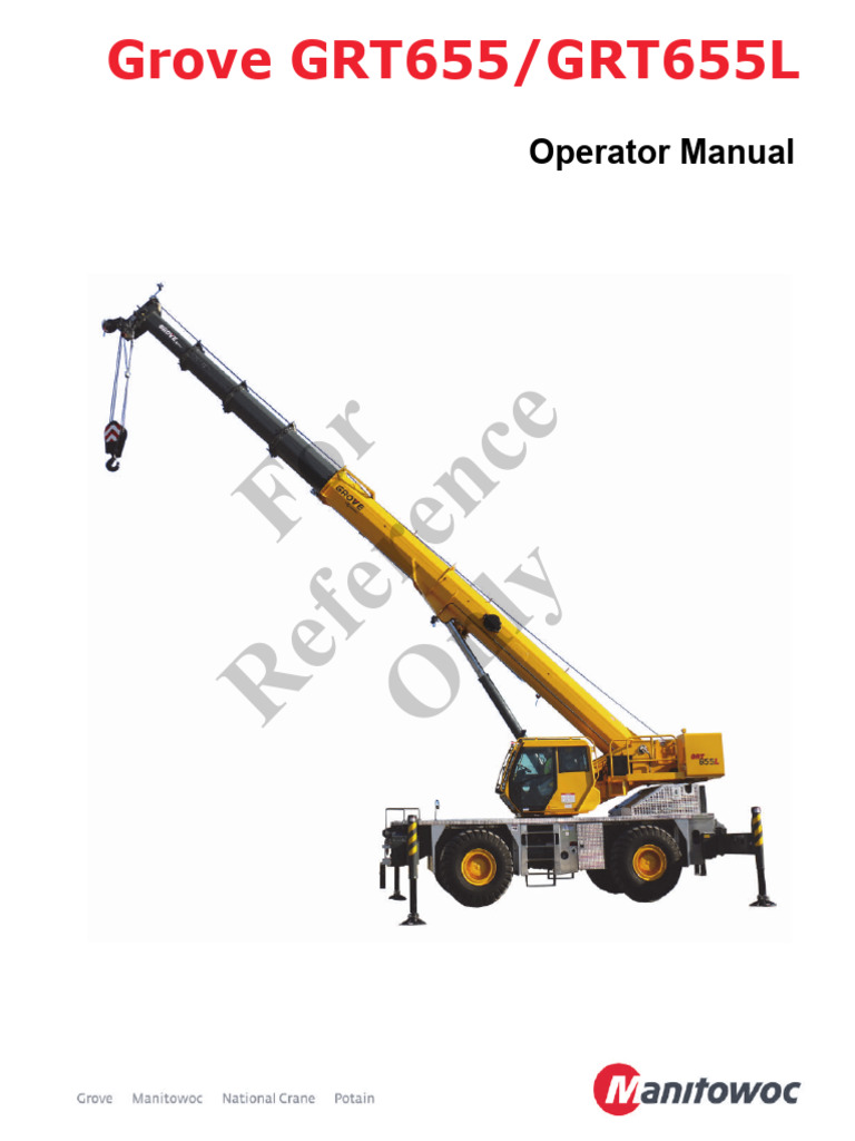 Grove GRT655/GRT655L Operator Manual | PDF | Crane (Machine) | Steering