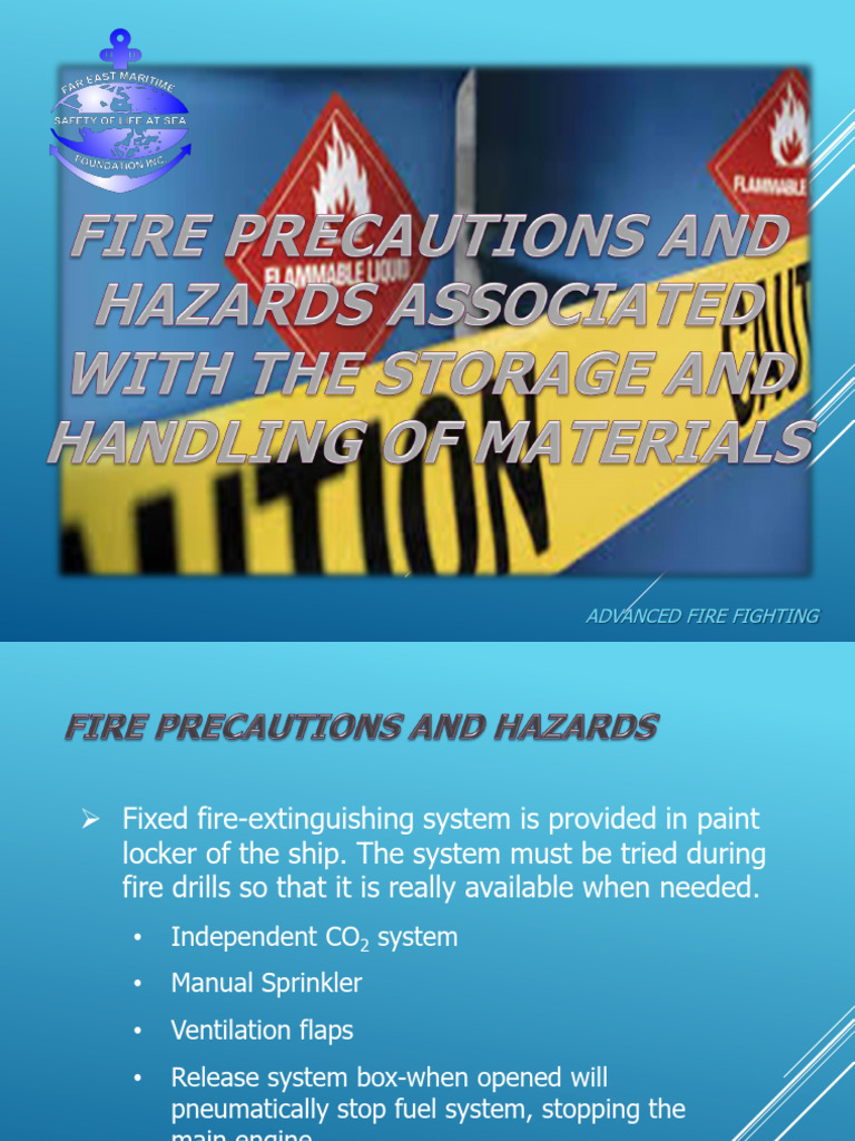 Day 3 - Fire Precautions and Hazards Associated With The Storage and ...