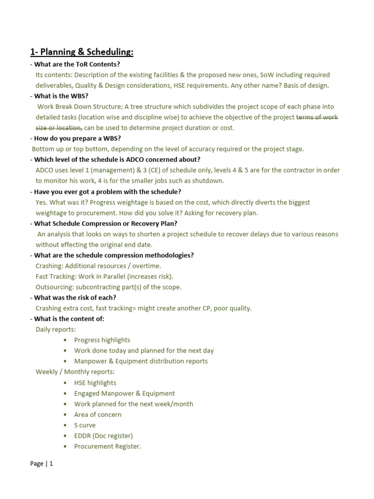 Planning Question | PDF