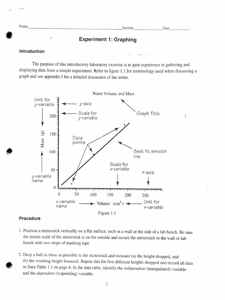 SC119 Experiment 1 - Graphing | PDF