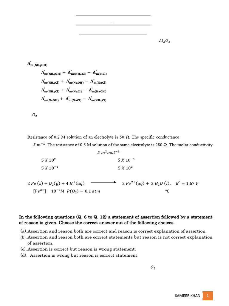 Assignment Electrochemistry Ii 2020 Pdf 7768