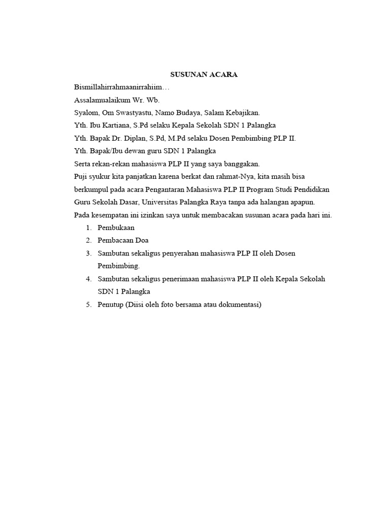 Susunan Acara-1 | PDF