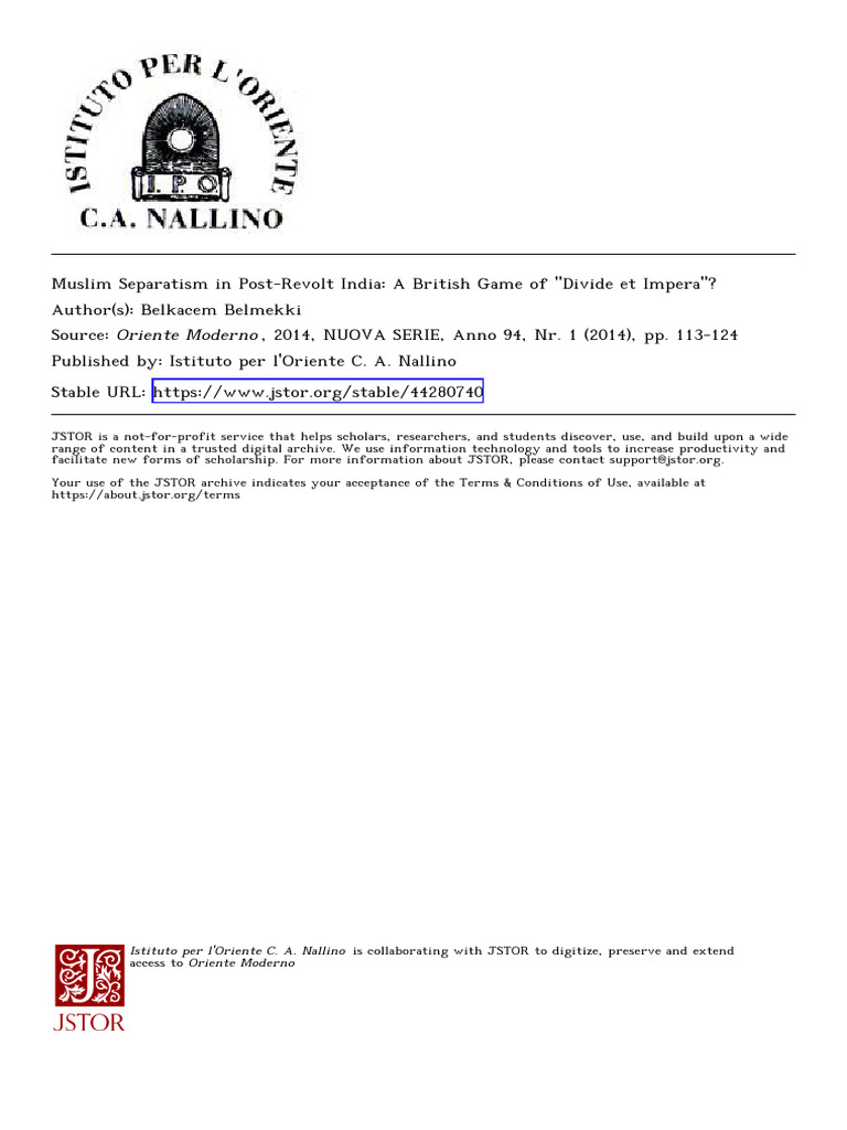 British Divide and Rule in India | PDF | British Raj