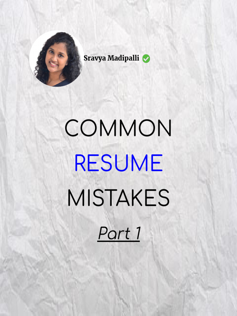 Common Resume Mistakes | PDF