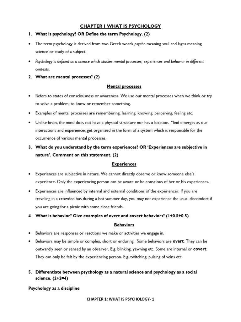 Introduction to Psychology Concepts | PDF | Psychology | Science ...