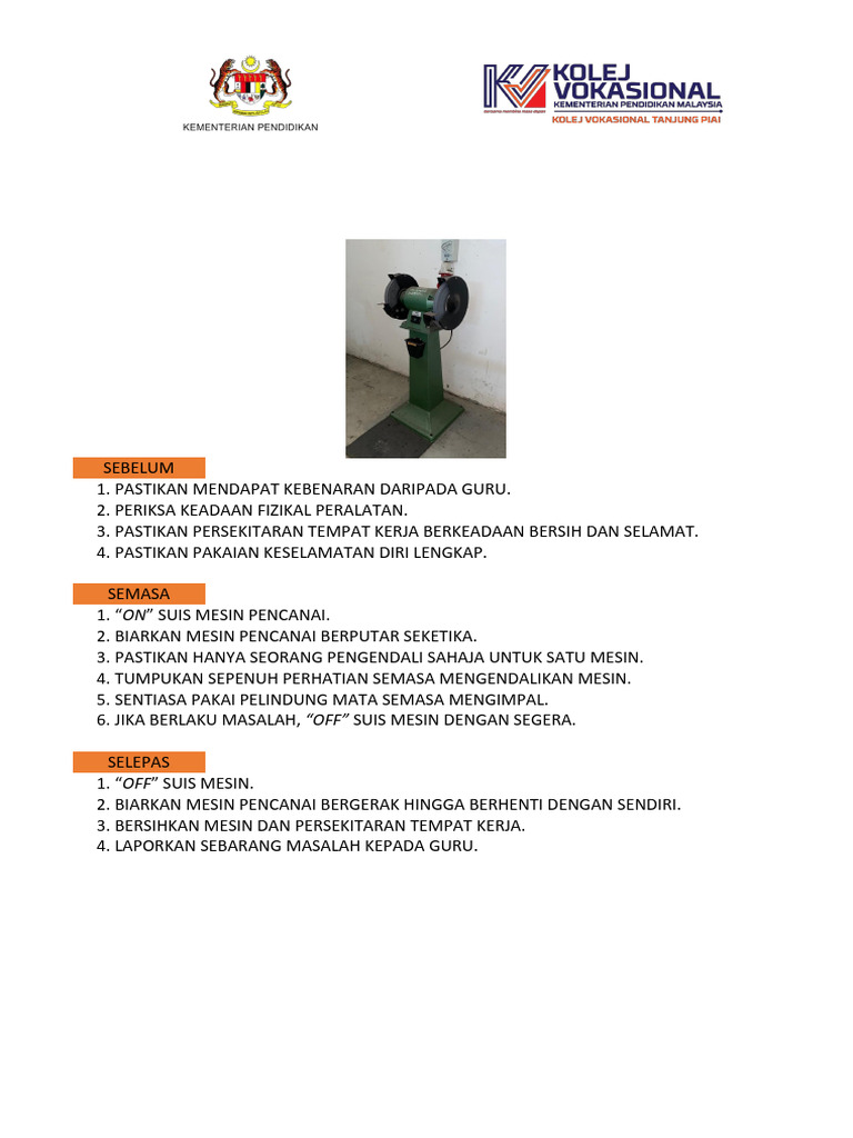 Sop Mesin | PDF