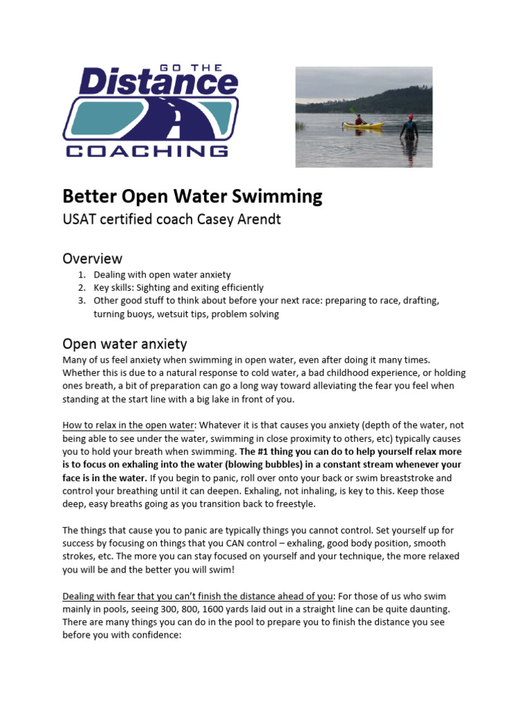 Guide - Open Water Swimming Tips - SBR | PDF