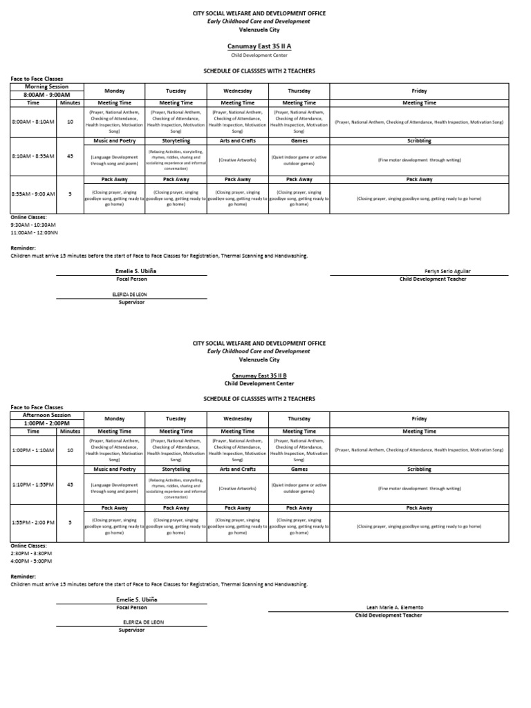 3s Schedule With Time | PDF
