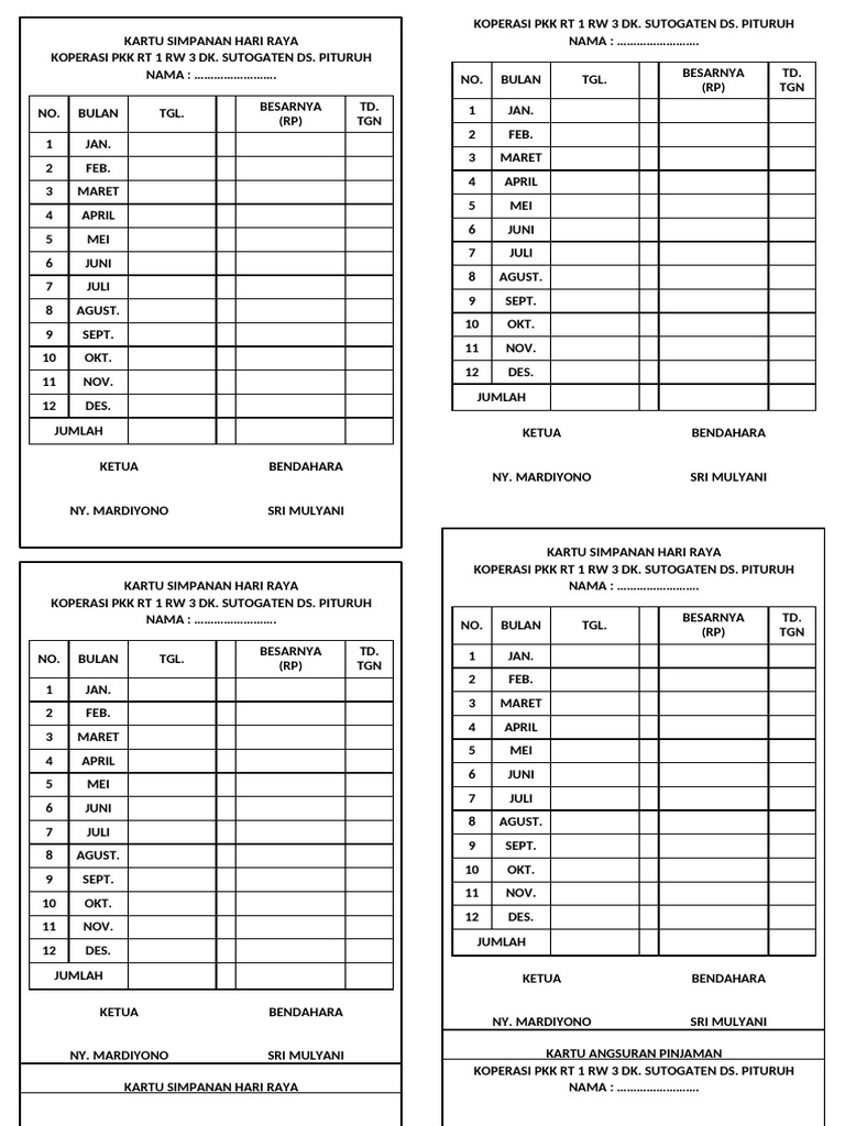 Kartu Simpanan Hari Raya | PDF