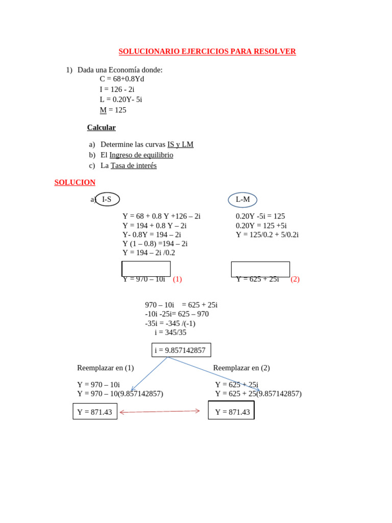 SOLUCION Ejercicios (IS-LM) - 2024 | PDF | Economias | Métodos y materiales de enseñanza