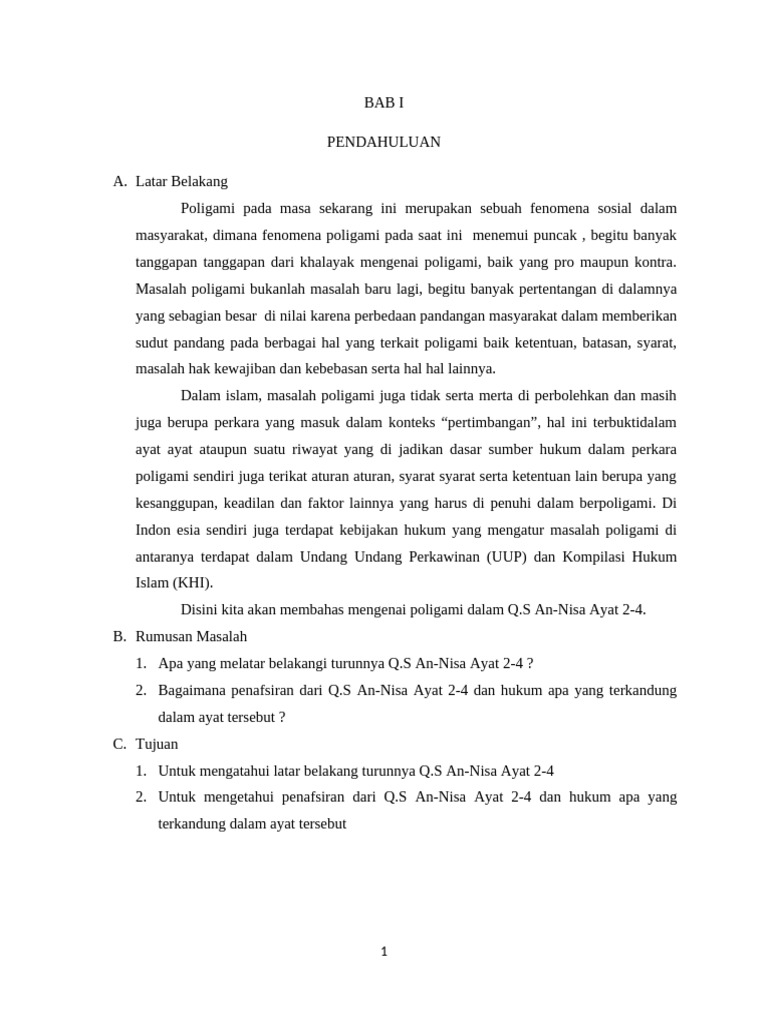 Poligami (An-Nisa 1-4) | PDF