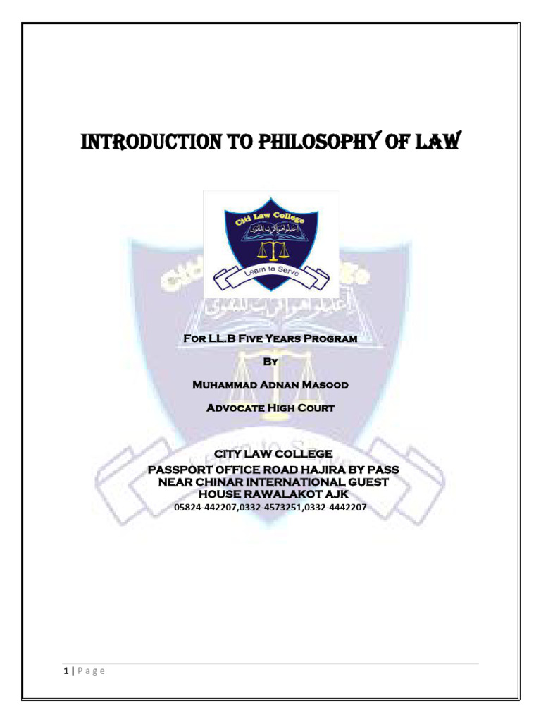 Introduction To Philosophy of Law | PDF