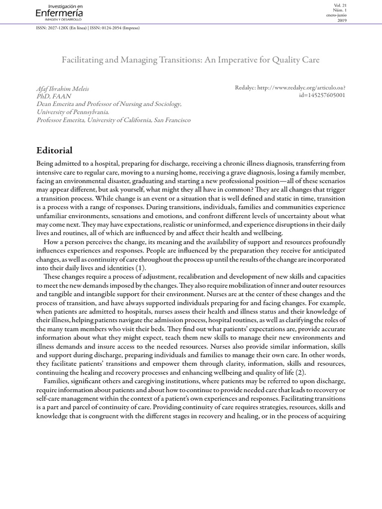 Facilitating and Managing Transitions An Imperativ | PDF