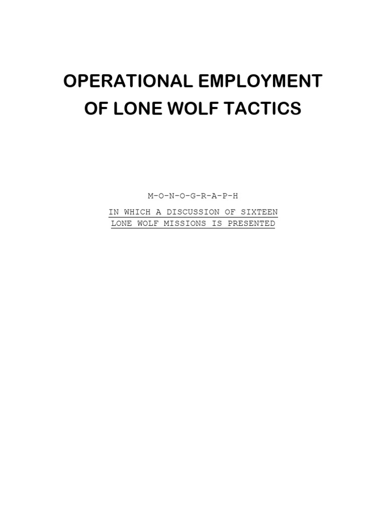 Lone Wolf Operations | PDF