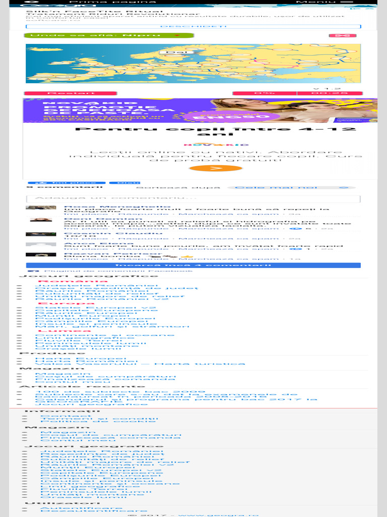 Joc - Râurile Europei | PDF