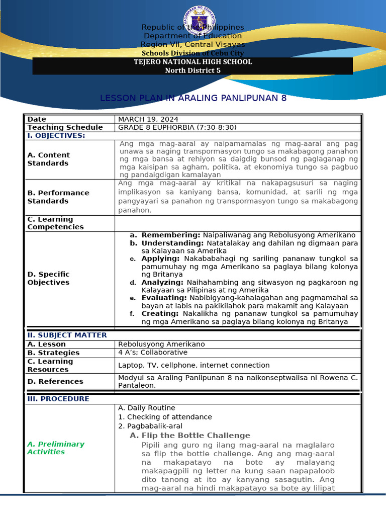 Cot3 DLP 1 | PDF | Learning | Human Communication