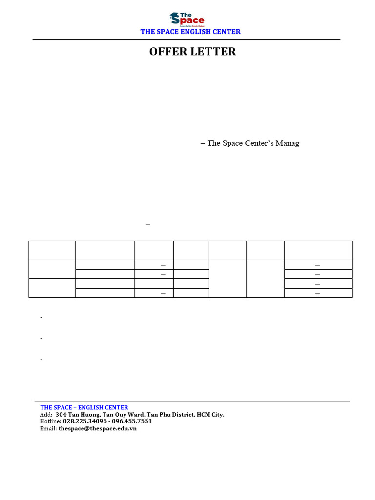 Offer Letter For Ms - Lei | PDF