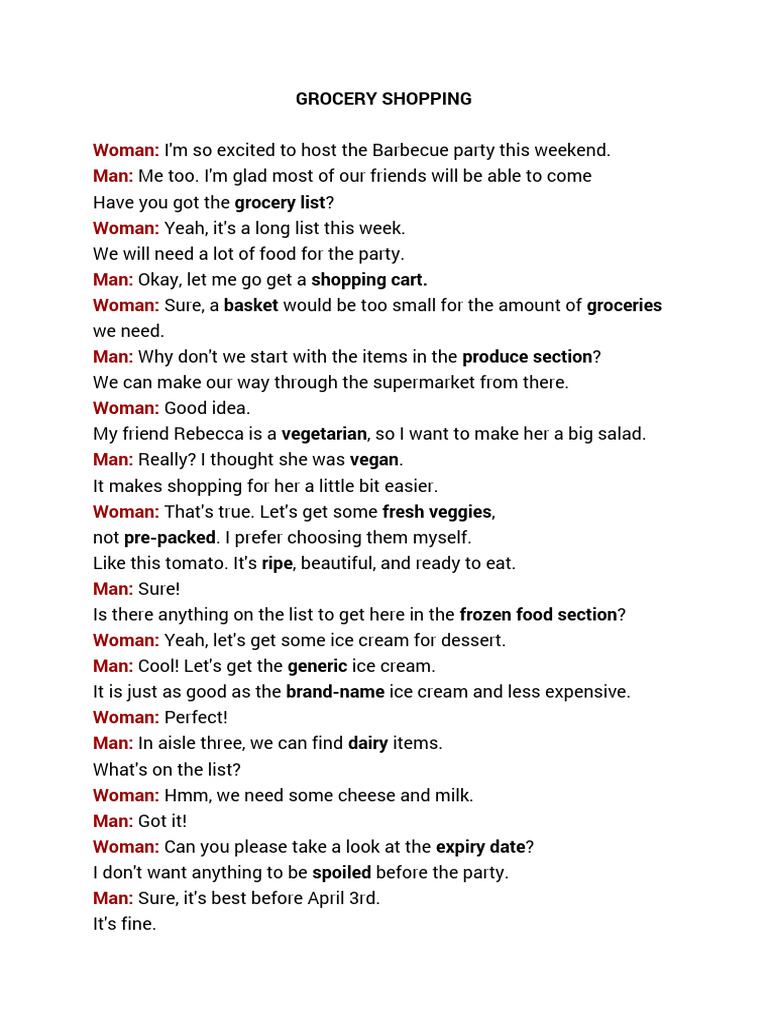 Shopping Grocery | PDF