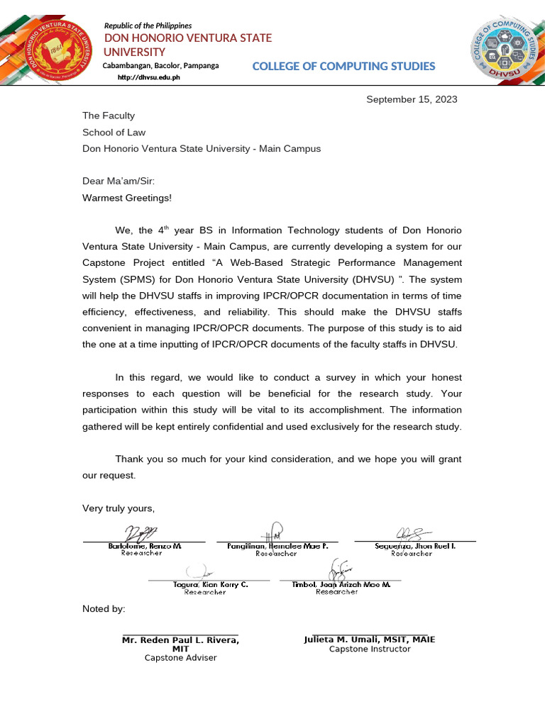 Survey Letter For All | PDF