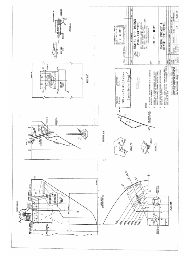 Anchor Pocket and Hawse Pipe Details | PDF