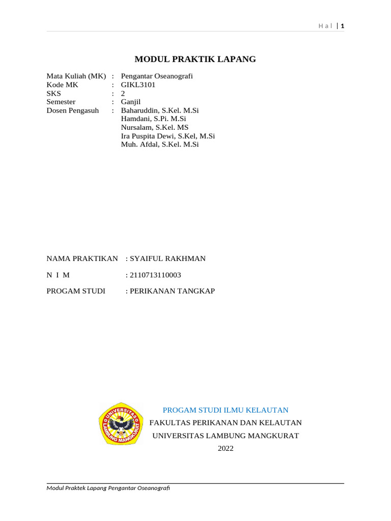 Syaiful Rakhman - Modul Praktek PO 2022 | PDF