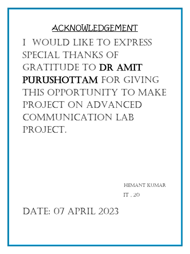 ENGLISH COMMUNICATION LAB PROJECT (Hemant Kumar) | PDF | Security | Computer Security