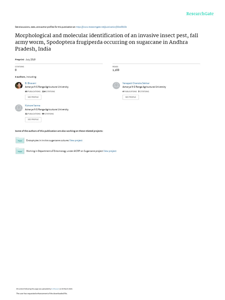 Entomology Article Bhavani Madam | PDF