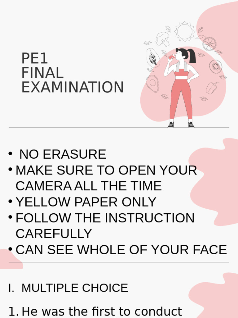 Pe1 Final Examination | PDF