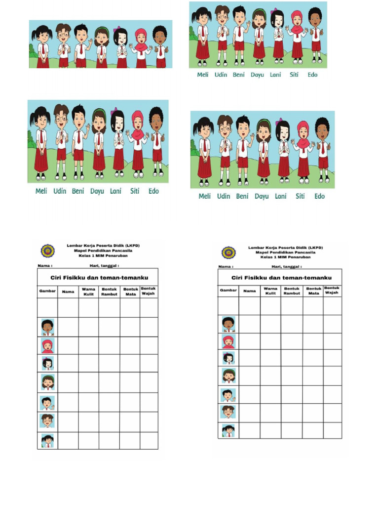 LKPD Ciri Fisik Teman | PDF