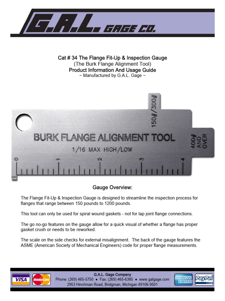 Cat 34 The Flange Fit-Up Inspection Gauge | PDF