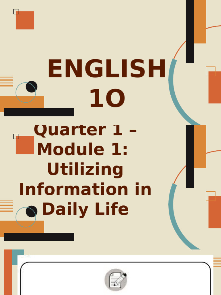 English 10 - Week 1 | PDF