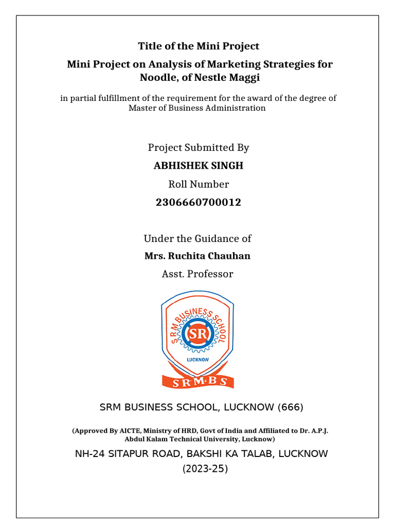 Format For Mini Project PDF | PDF