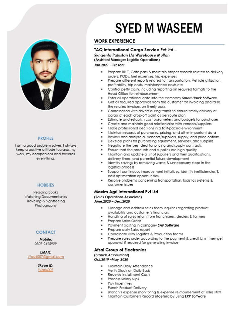 Syed M Waseem (Upd@ted Resume) | PDF