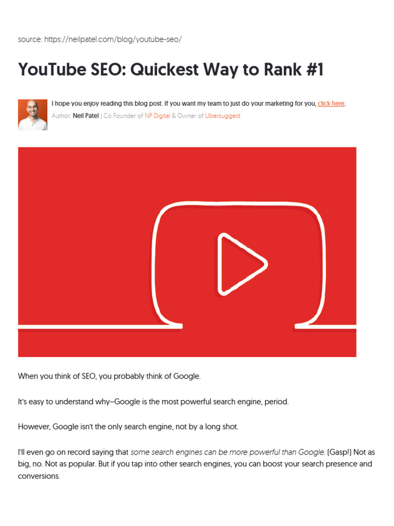 YouTube SEO - Quickest Way To Rank #1 | PDF