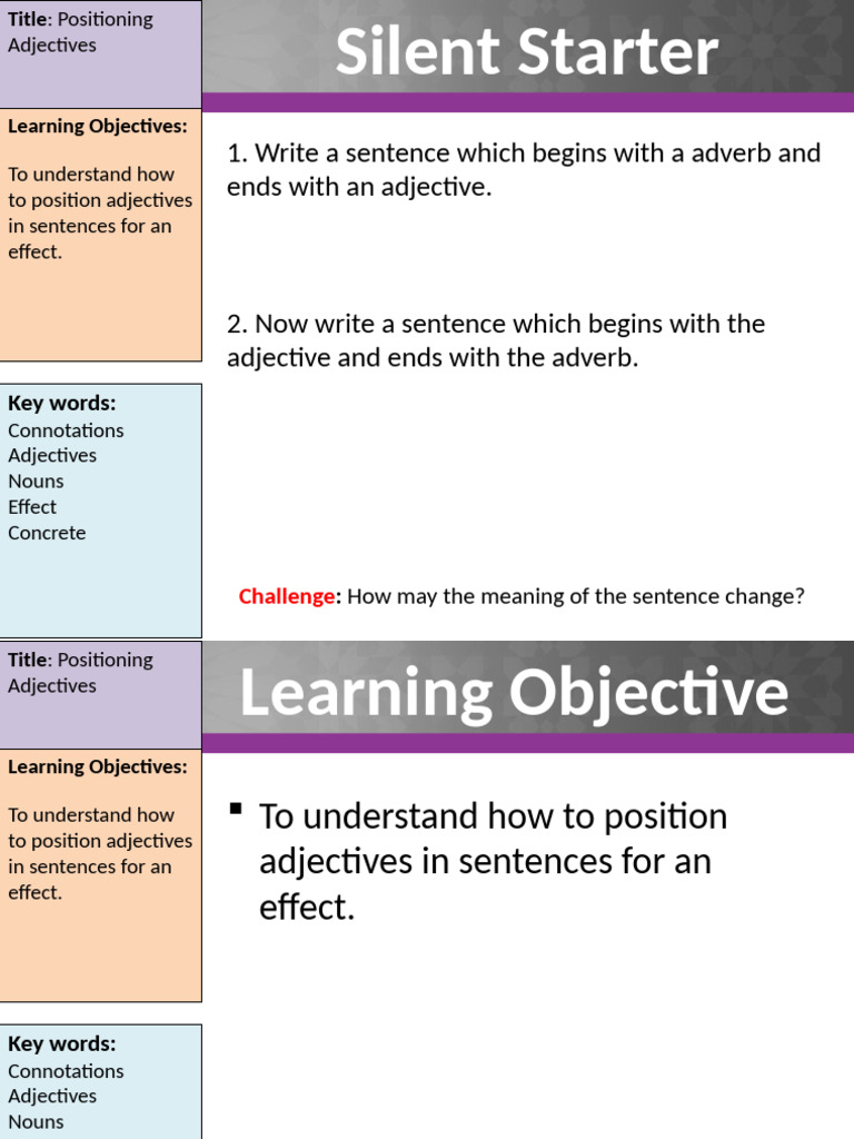 Lesson 3 Positioning Adjectives | PDF