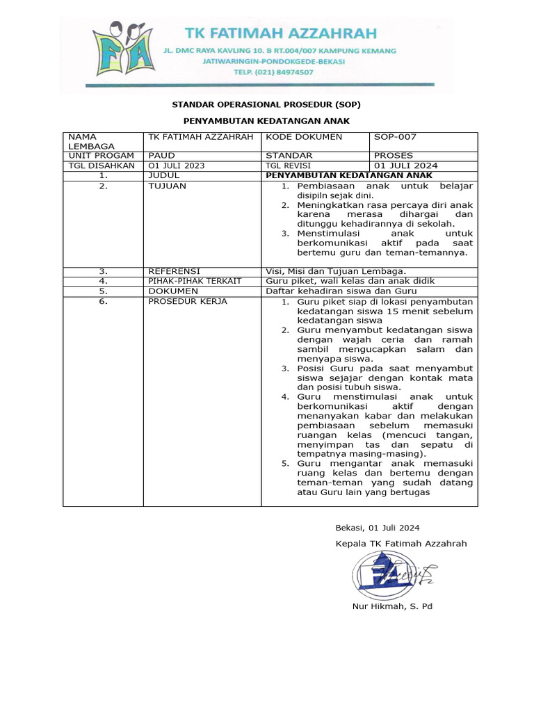 Sop Penyambutan-007 | PDF