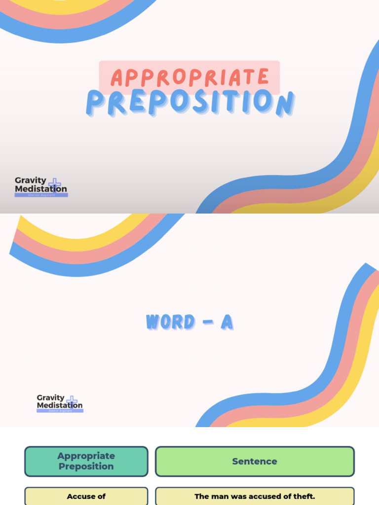 Appropriate Preposition | PDF