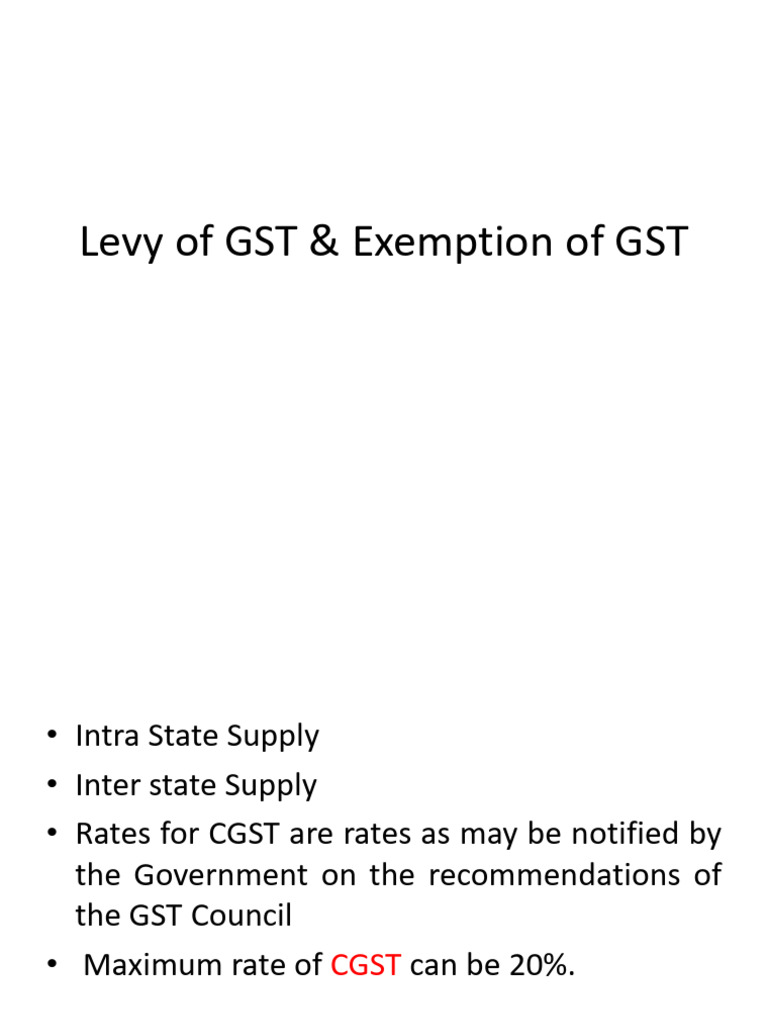 Levy of GST and Exemption of GST | PDF | Value Added Tax | Finance ...