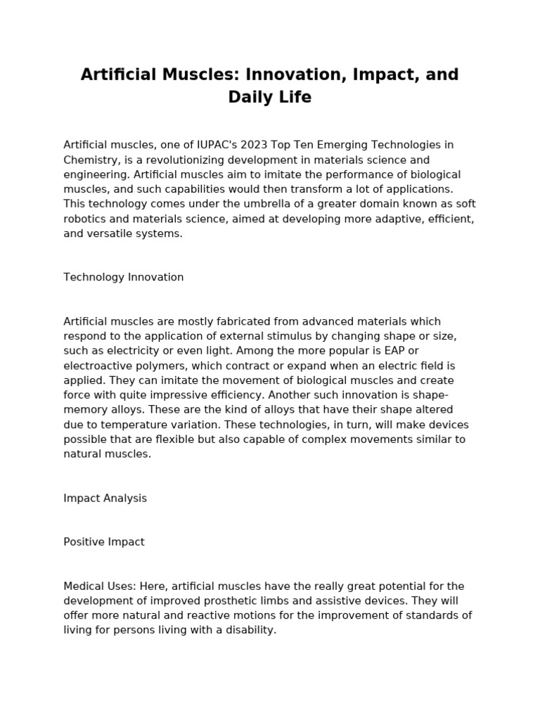 Artificial Muscles | PDF