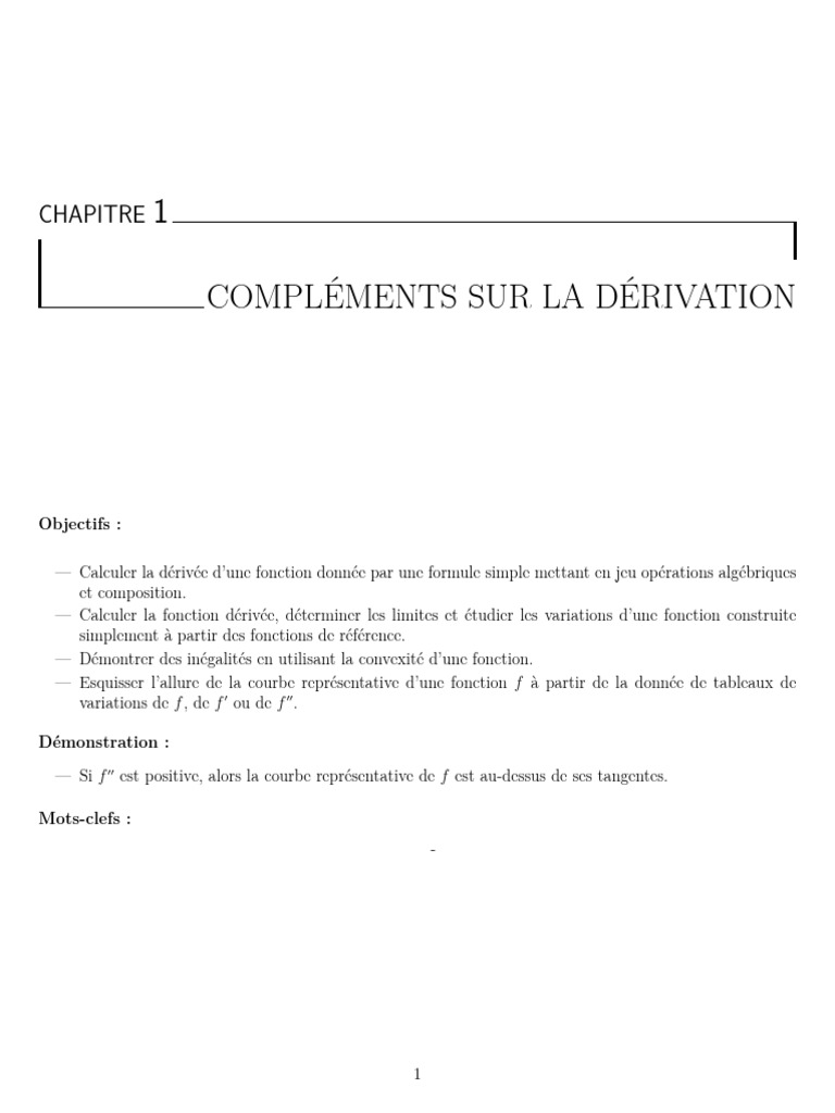 COURS Complements Sur La Dérivation | PDF