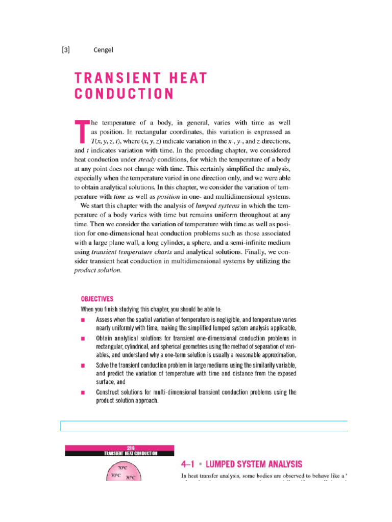 Heat Transfer. Transient Heat Conduction Equations | PDF