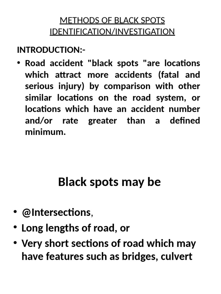 Methods of Black Spots Identification | PDF